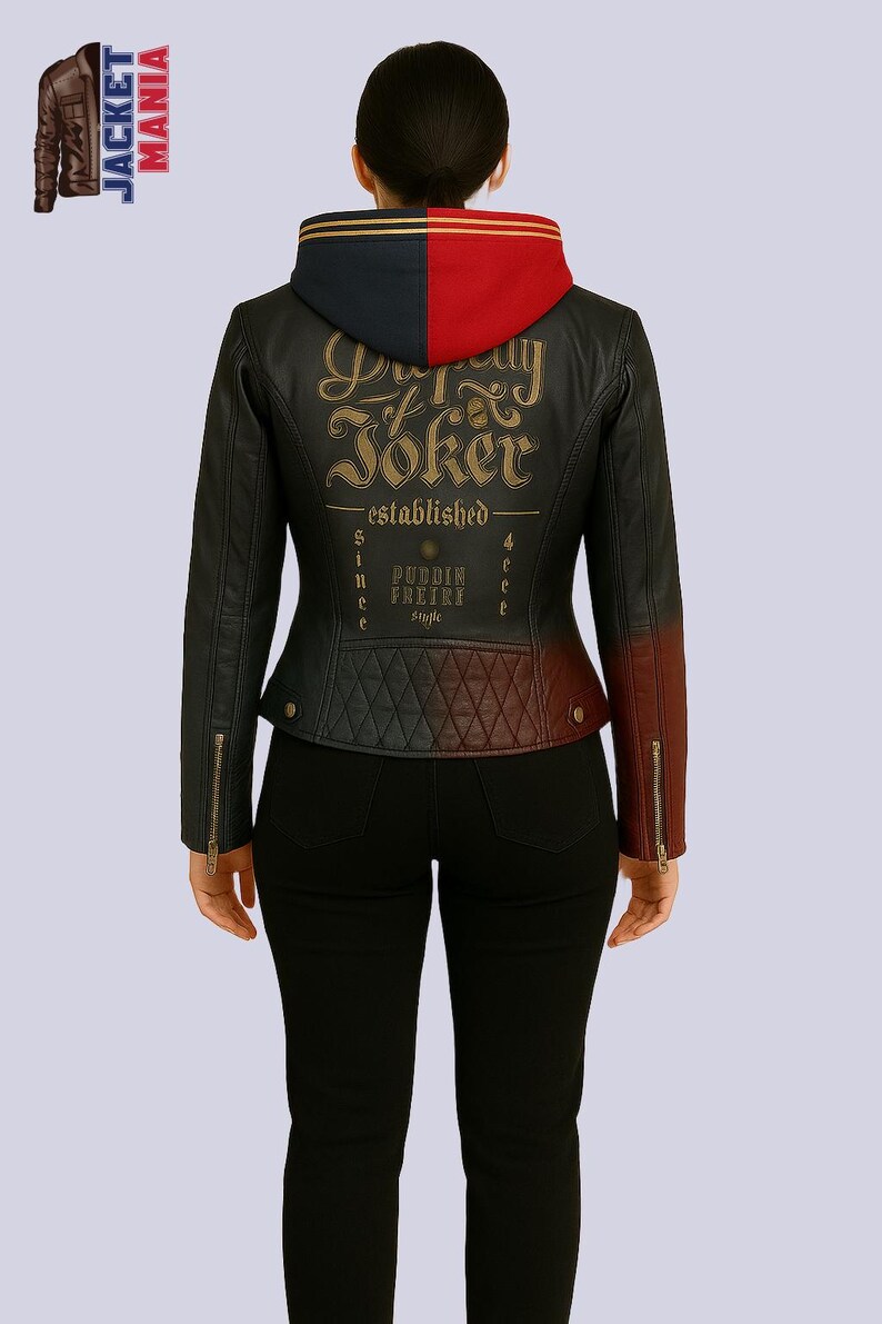 Property of Joker Harley Quinn Cosplay Hooded Leather Jacket - Etsy