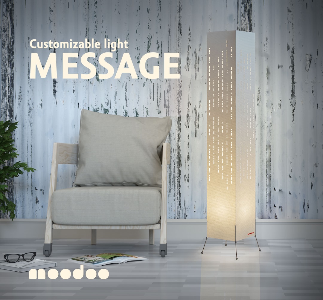Moodoo MESSAGE – Customizable Light Lamp – 107cm (3'6) on Wire Stand ...
