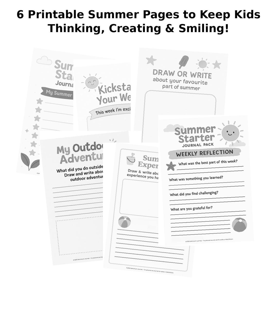 Kids Scavenger Hunt – Printable Activity Pack, Reflection Journal (A4 ...