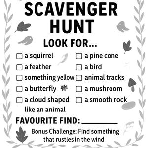 Kids Scavenger Hunt – Printable Activity Pack, Reflection Journal (A4 ...