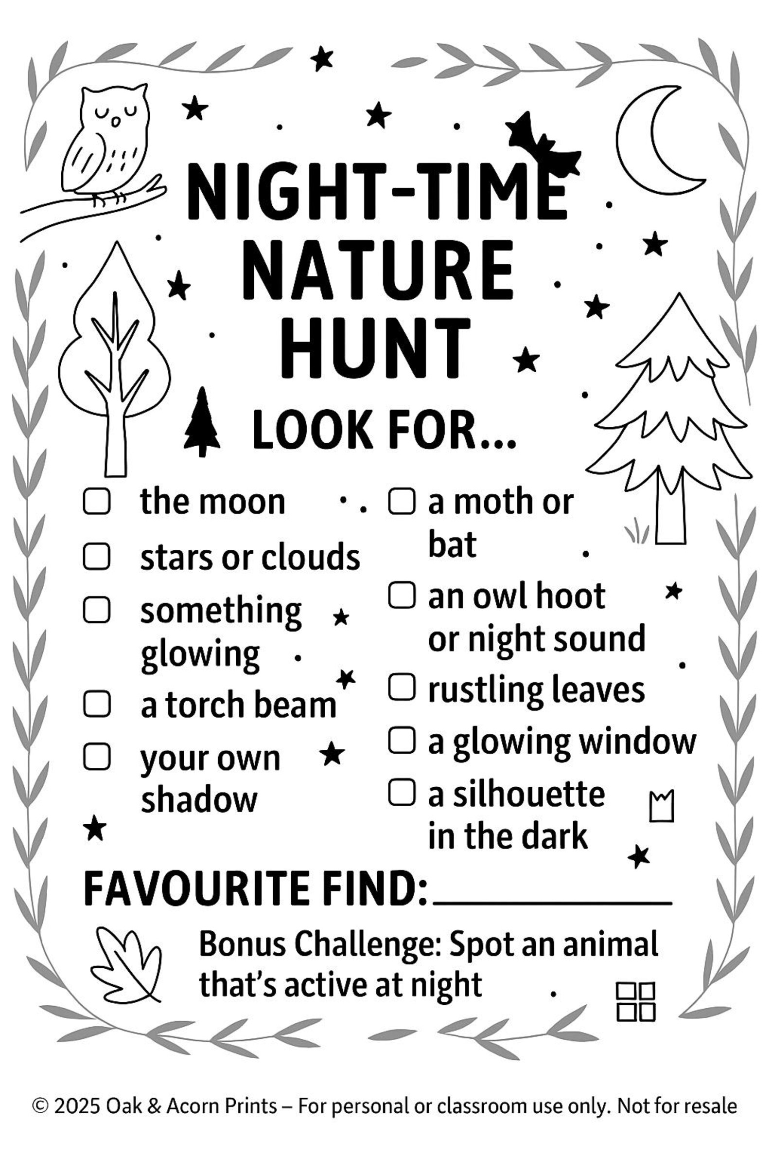 Kids Scavenger Hunt – Printable Activity Pack, Reflection Journal (A4 ...