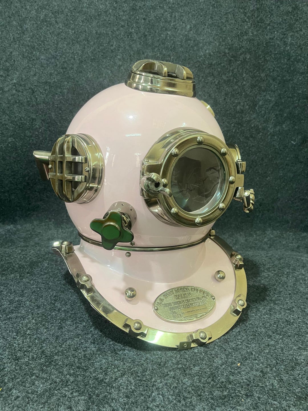 Pink US Navy Diving Helmet Replica – Nautical Décor | Vintage Deep Sea ...