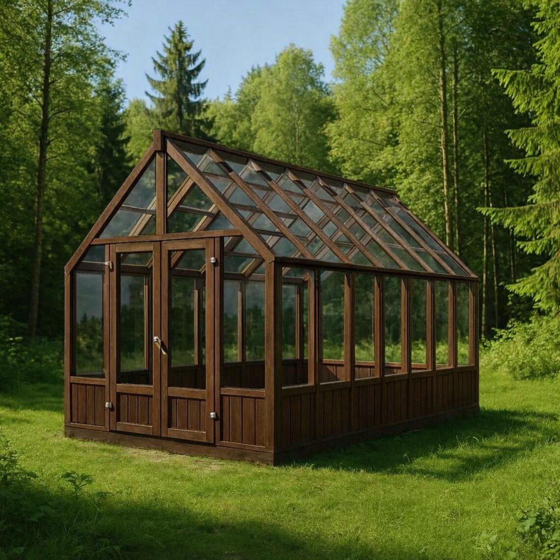 Greenhouse Building Plans 10x13 Ft | Wooden Glass Greenhouse DIY Plans ...