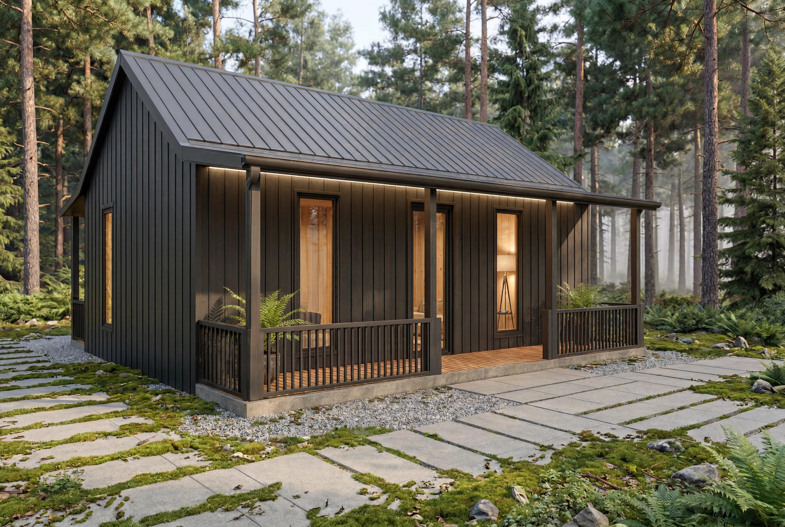 Modern Cabin House Plan | 2 Bed Loft | Tiny House | 612 Sq Ft | PDF ...
