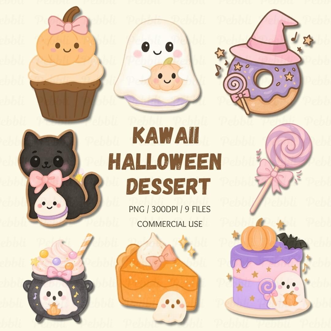 Kawaii Halloween Clipart – Spooky Dessert PNG (digital Download) - Etsy