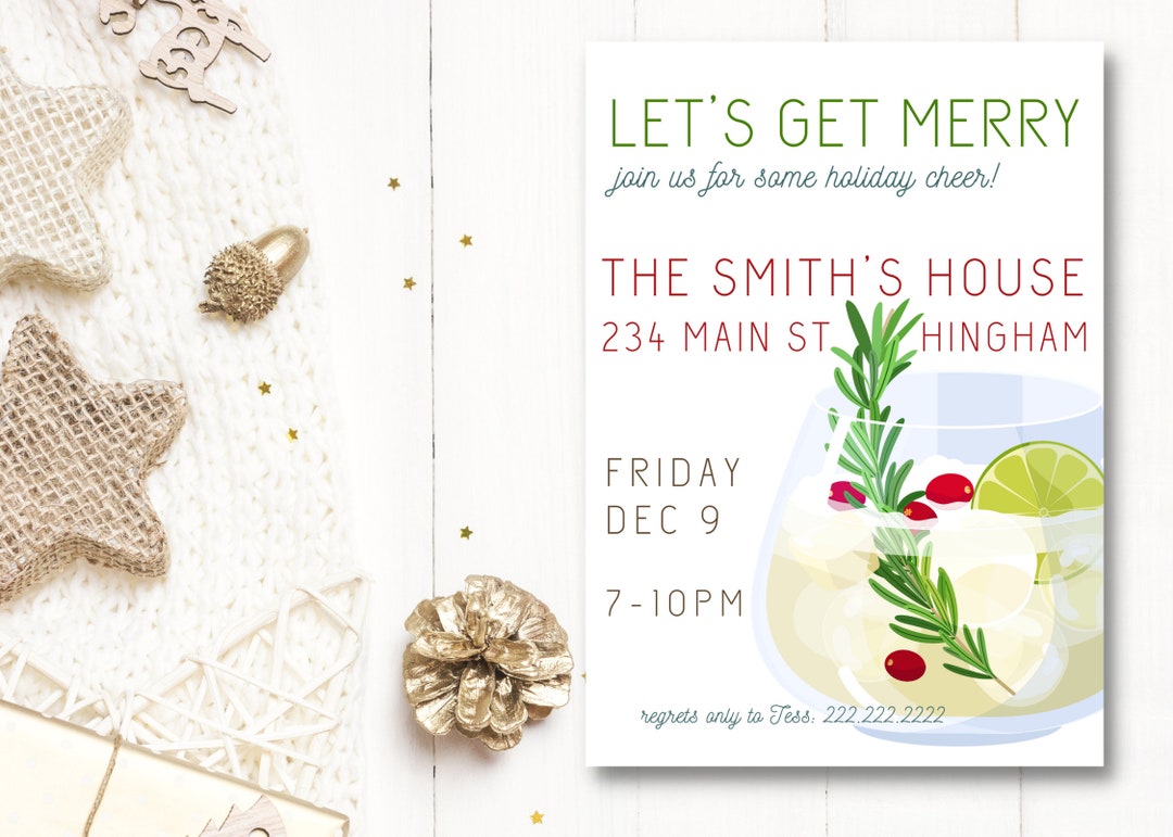 EDITABLE Holiday Party Invitation, Printable Invitation for Holiday ...