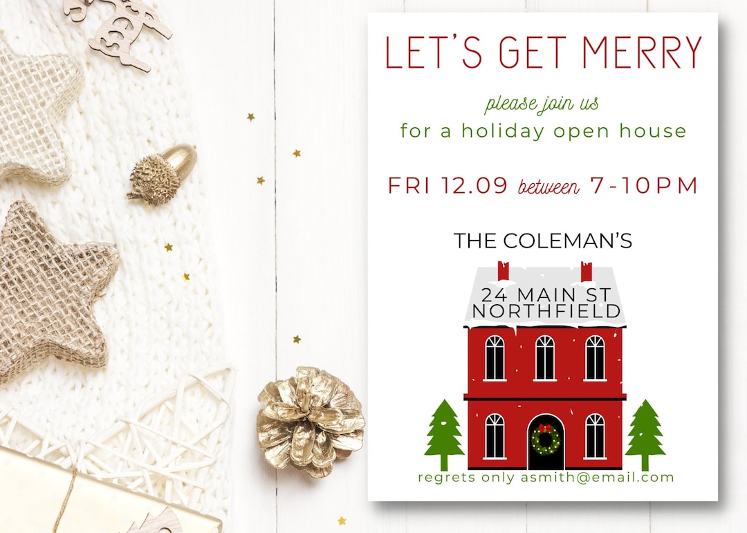 EDITABLE Holiday Party Invitation, Printable Christmas Invitation for ...