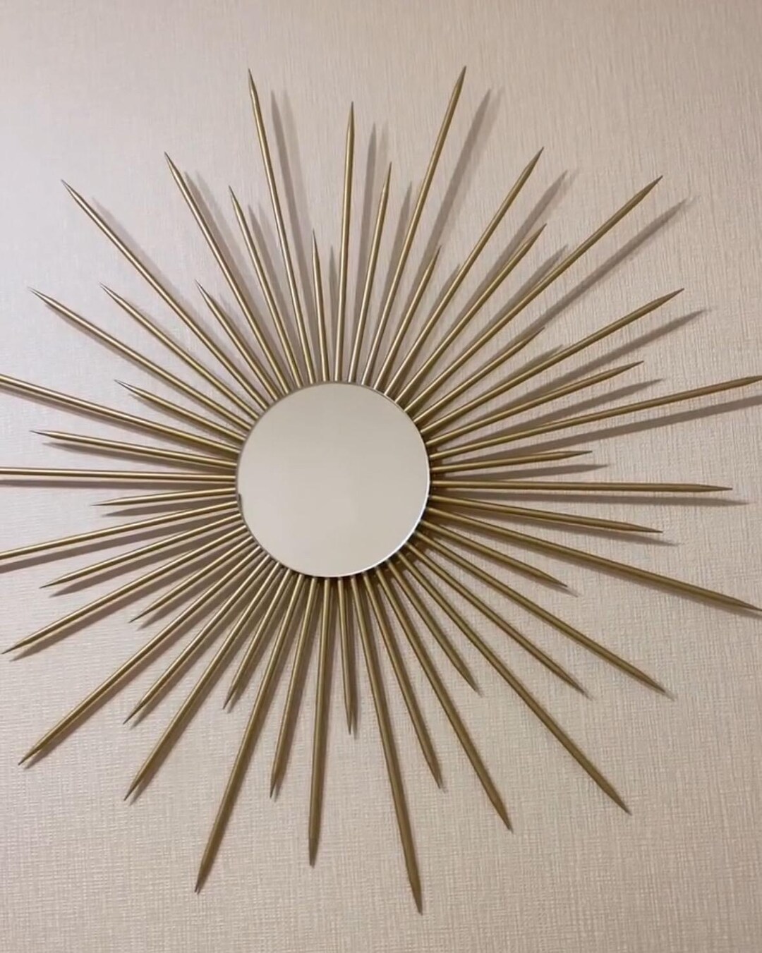 Large Starburst Mirror – 22" Silver Sunburst Wall Mirror – Chrome Wood ...