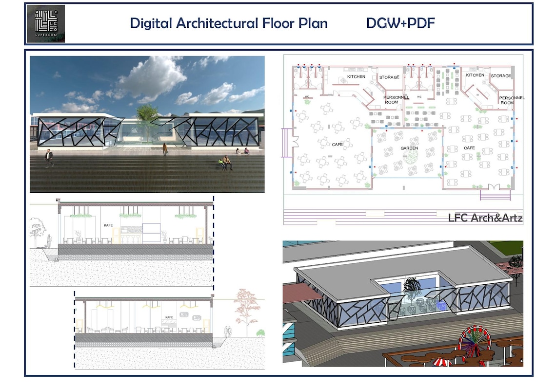Autocad Cafe and Restaurant Plan Blocks I DWG + PDF - Etsy