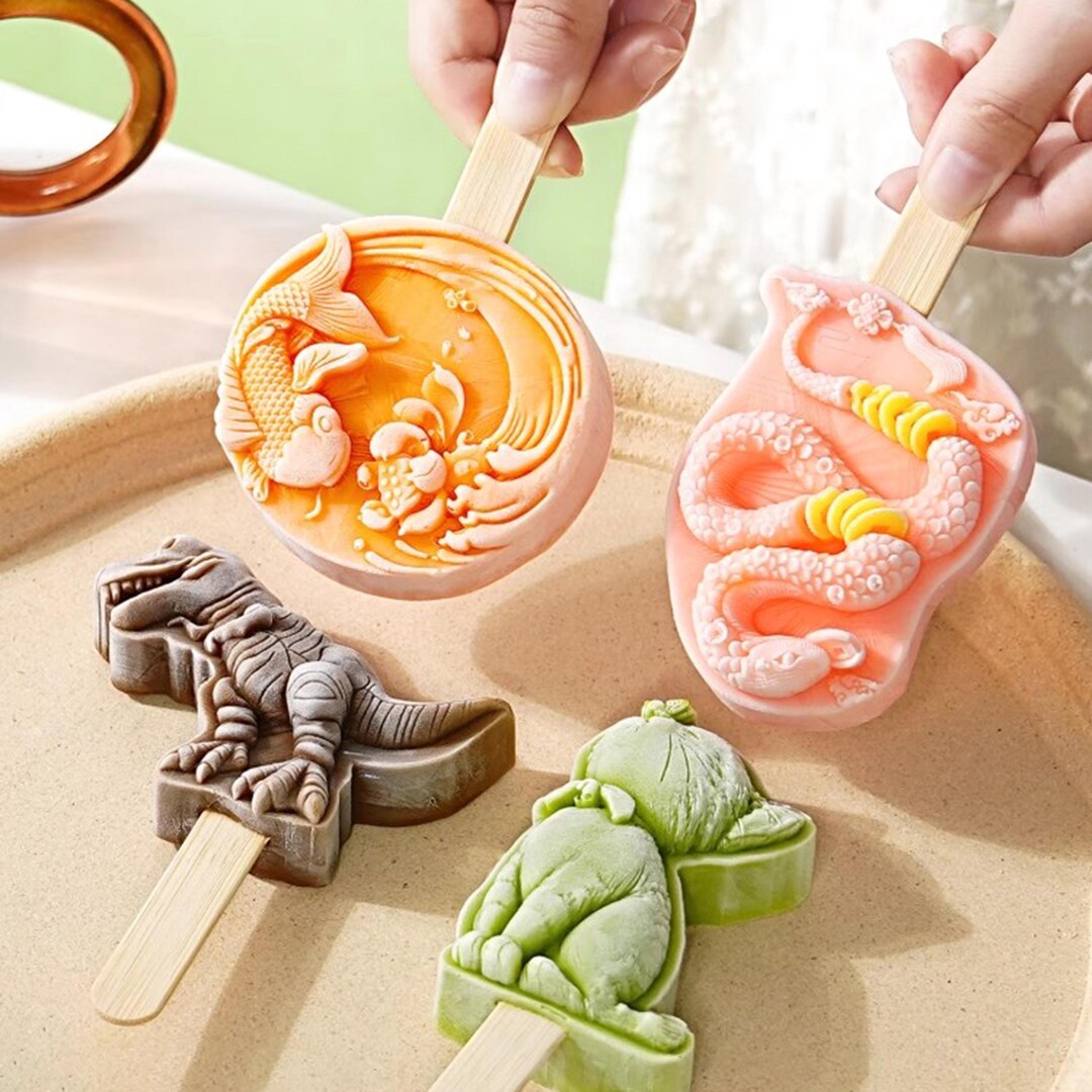 Animal 3D Ice Cream Mold, Dinosaurs Popsicle Silicone Mold, Lion Ice ...
