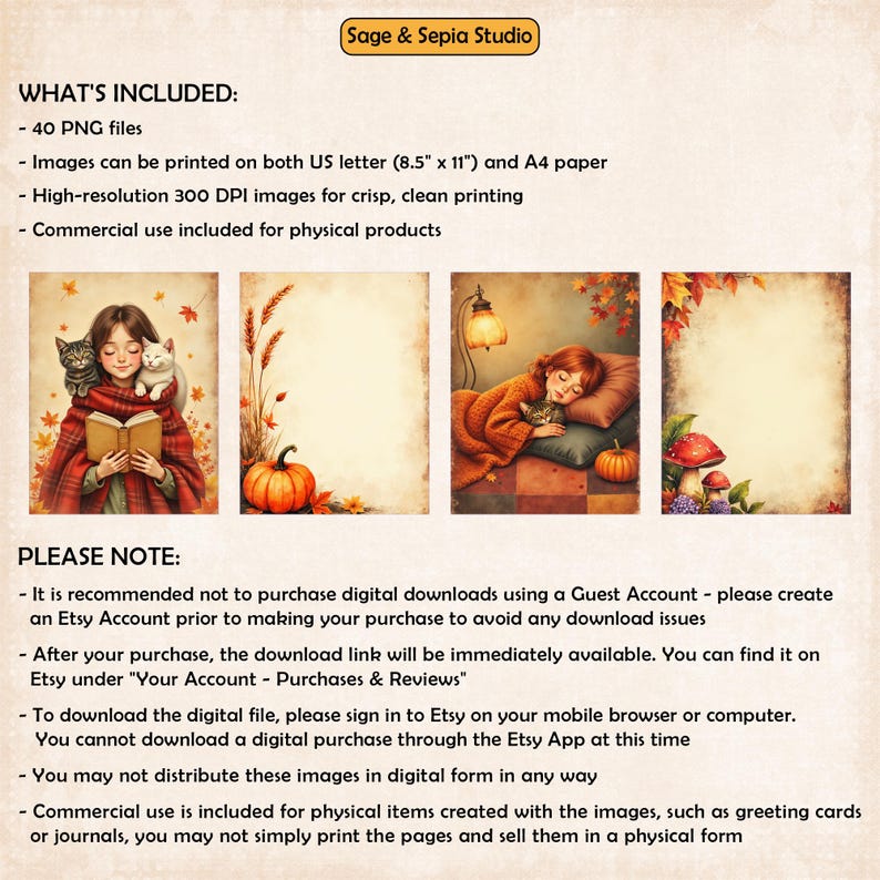 Cozy Autumn Junk Journal Kit, 40 Printable Pages, Vintage Fall Themes ...