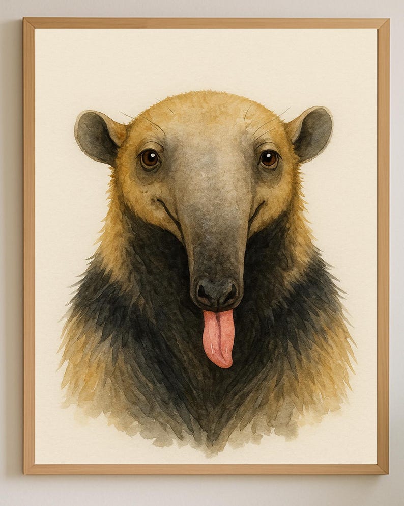 Cute Watercolor Anteater Printable – Anteater Wall Art – Nursery Animal ...