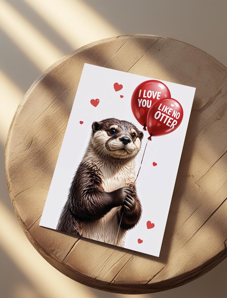 Funny Otter Birthday Card – Printable Animal Card – “love You Like No ...