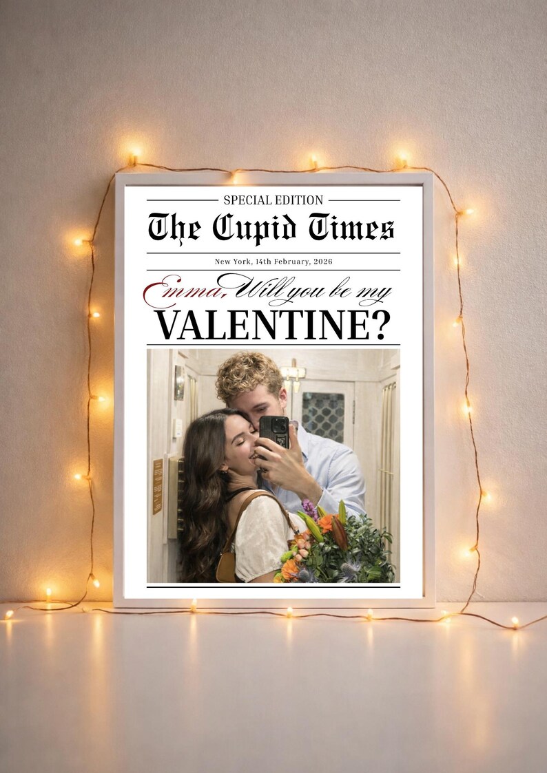 Editable Valentine Newspaper Template – the Cupid Post, Personalized ...