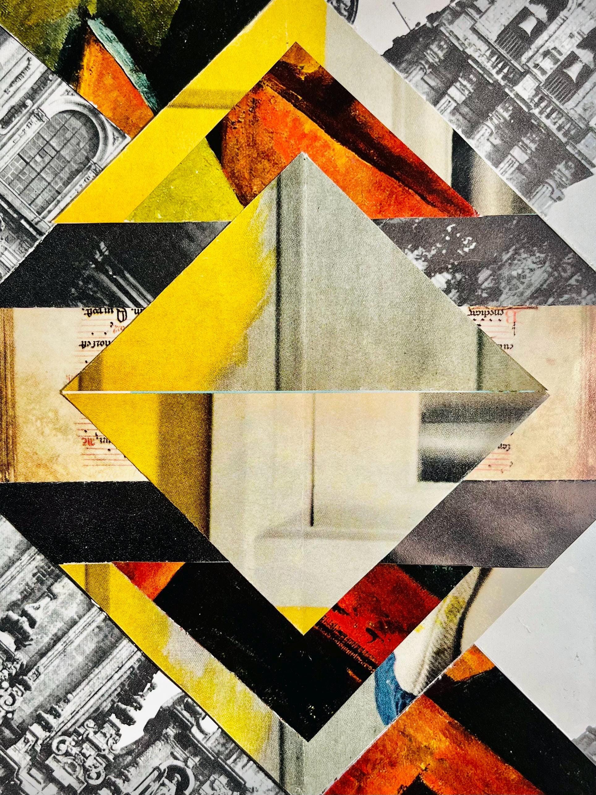 Origami Collage: Vintage Book Pages, Horizons (UNFRAMED) - Etsy