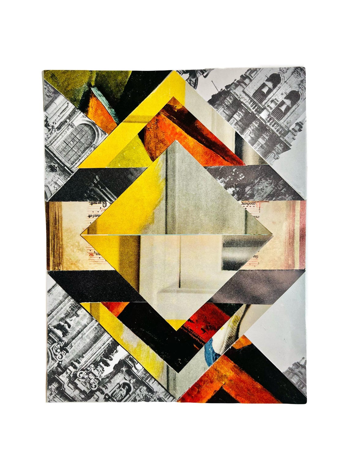 Origami Collage: Vintage Book Pages, Horizons (UNFRAMED) - Etsy