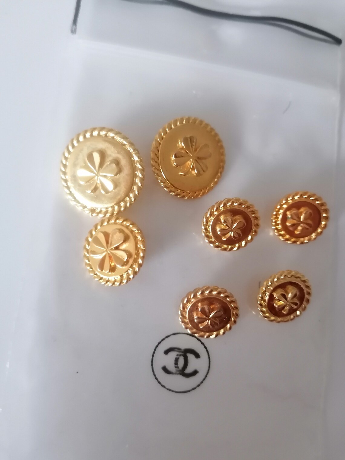 CHANEL Gold Plated Clover Buttons Fall-winter Collection 87 - Etsy