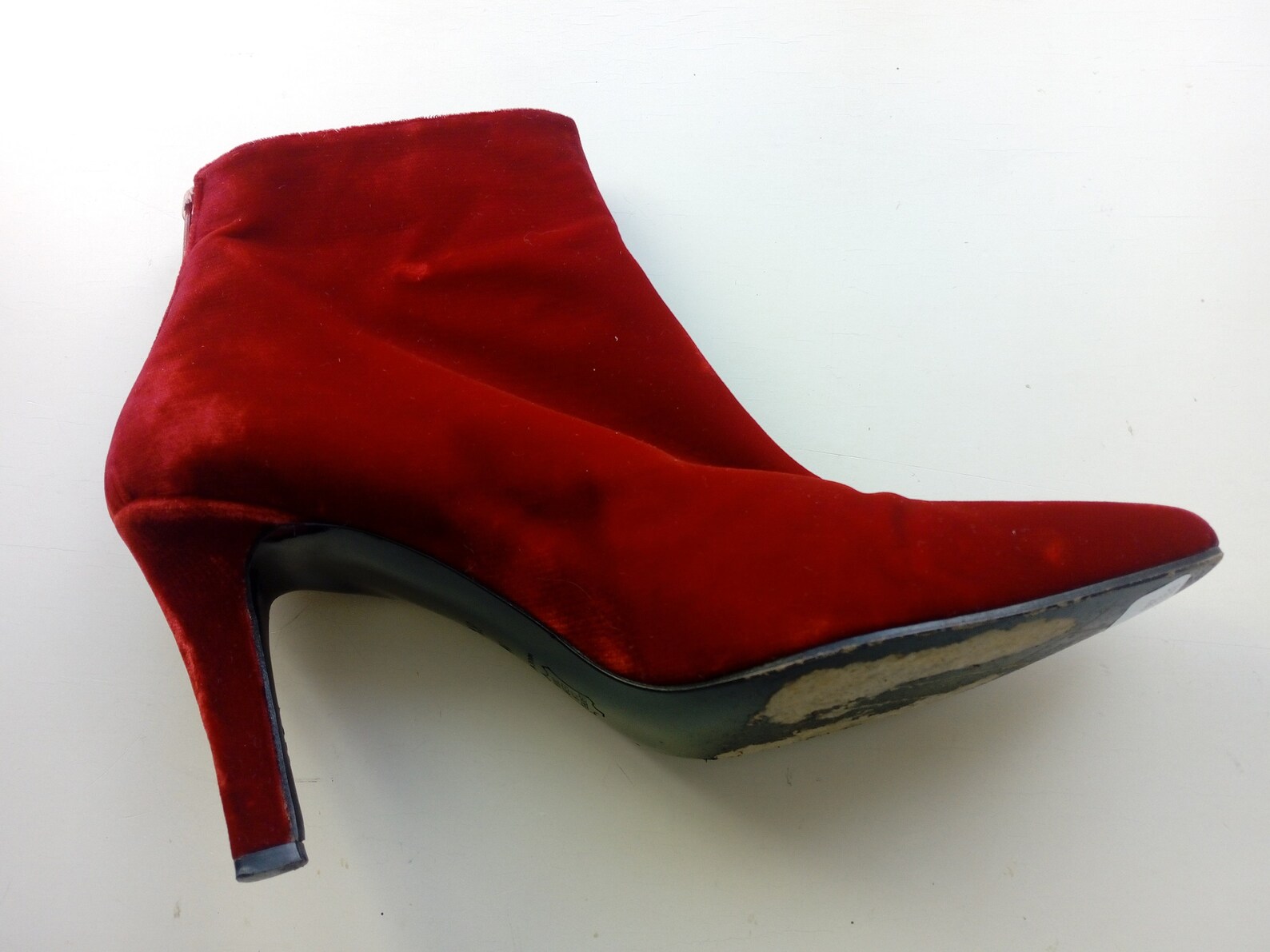 Vintage YVES SAINT LAURENT Red Velvet Ankle Boots Ysl Pointed - Etsy