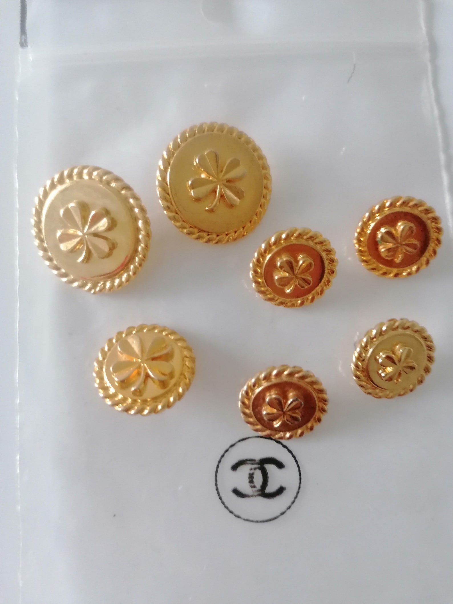 CHANEL Gold Plated Clover Buttons Fall-winter Collection 87 - Etsy
