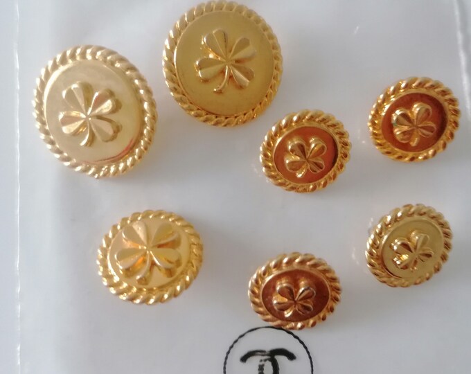 CHANEL Gold Plated Clover Buttons Fall-winter Collection 87 (price per ...