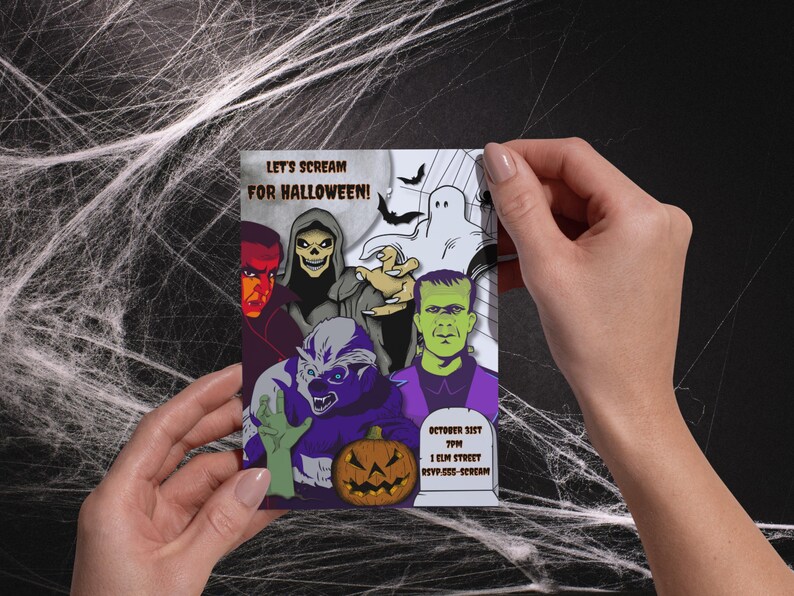 Let's Scream for Halloween! Digital, Editable, Invite - Etsy