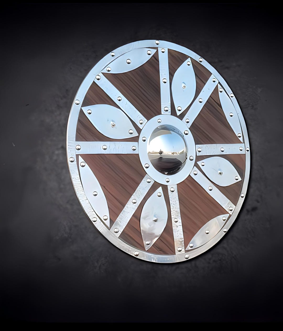 Viking Shield Wall Decor – Handmade Medieval Round Wooden Shield With ...