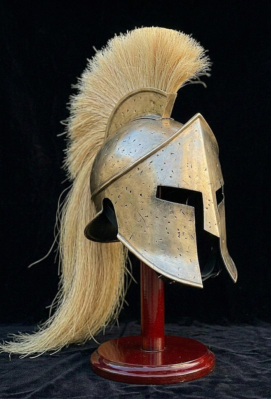 Personalised Wearable Spartan Helmet With Plume | Antique Brass ...