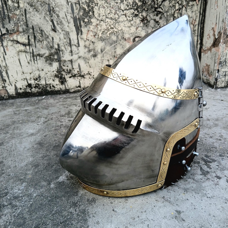Medieval Pig Face Bascinet Helmet: 14 Gauge Stainless Steel Knight ...