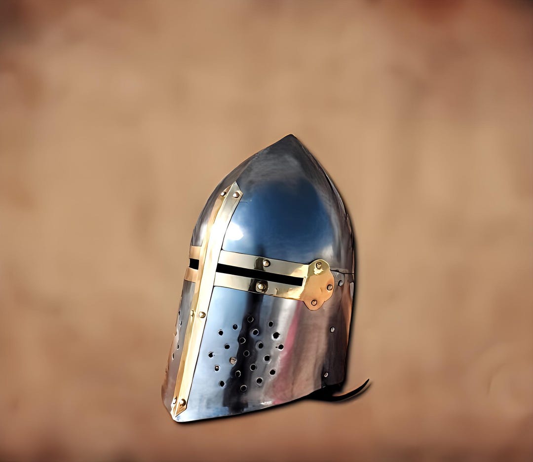 Medieval Knight Helmet | Crusader Great Helm | Templar Armor Helmet ...