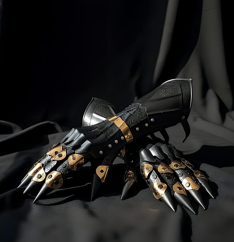 Personalized Handmade Dragon Claw Gauntlet: Medieval Steampunk LARP ...