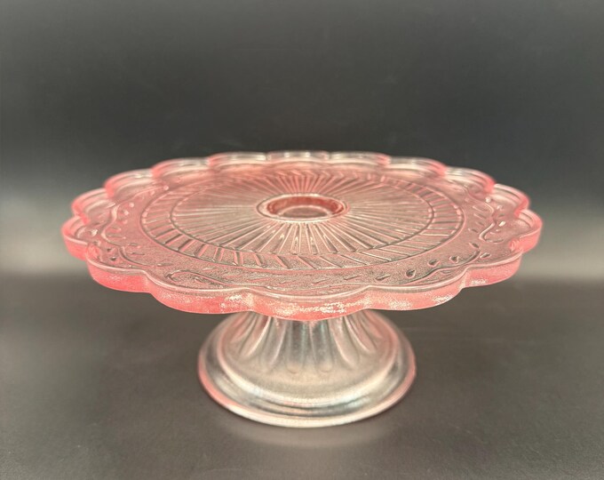 Vintage Pink Depression Glass Cake Stand – Federal Glass "coronation ...