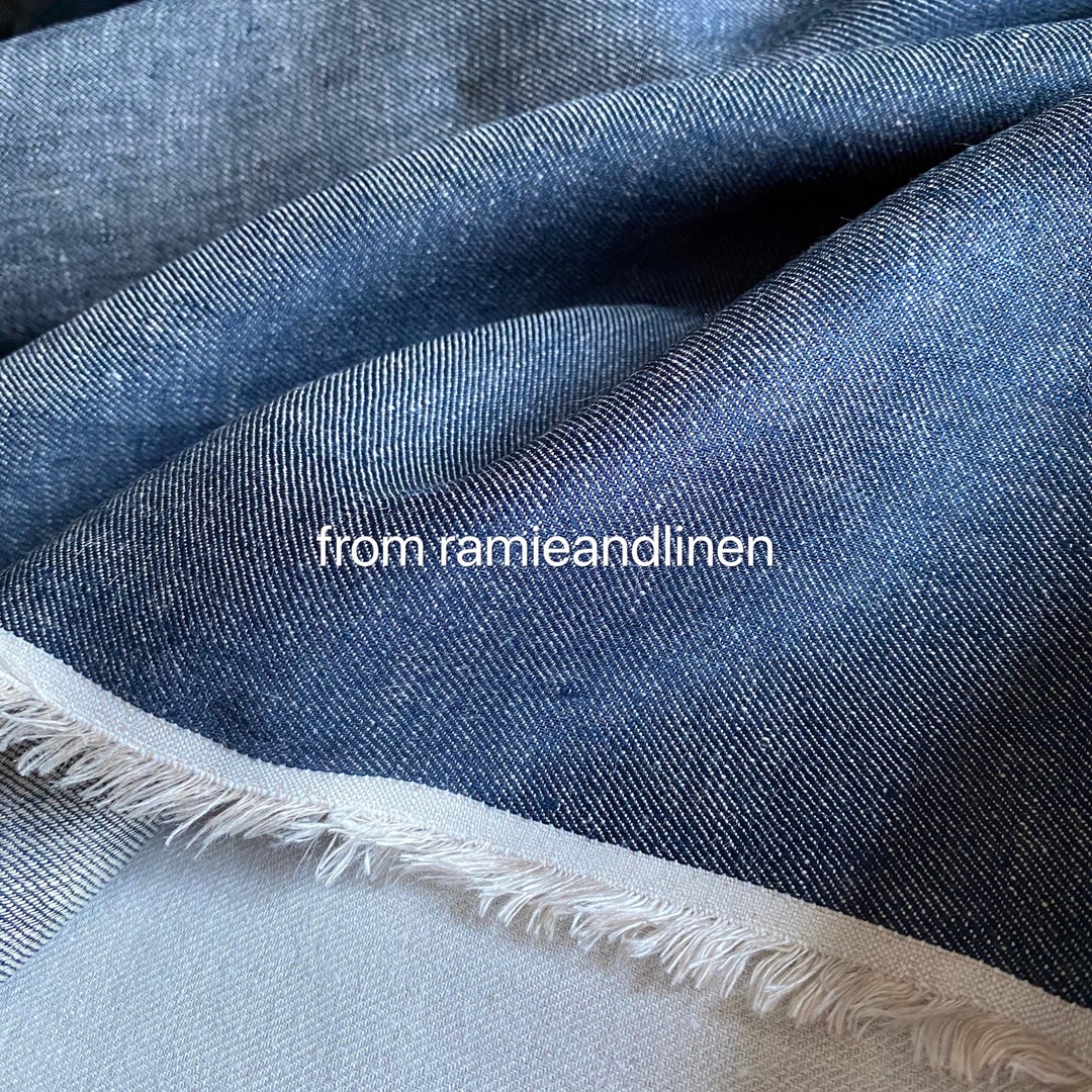 Linen Fabric, Yarn Dyed Pure Linen Twill Fabric, Half Yard by 55" Wide ...