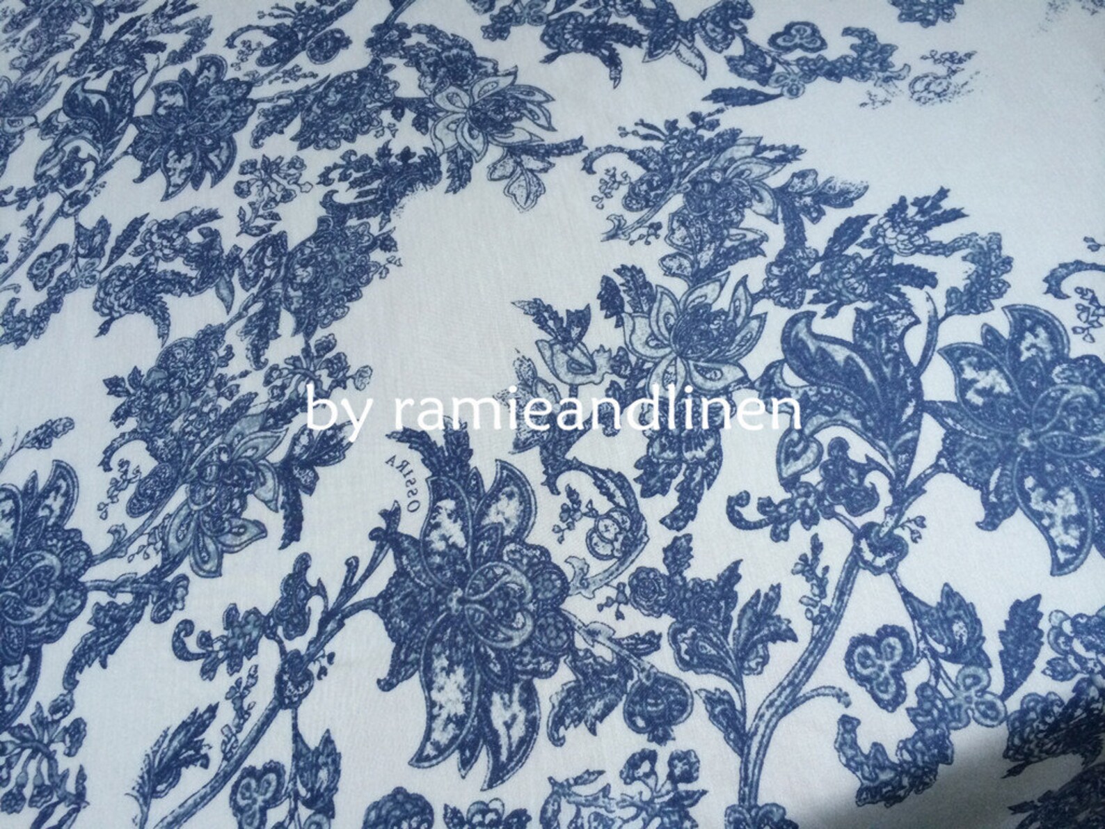 Silk Fabric Designer Fabric China Blue Floral Print Silk - Etsy