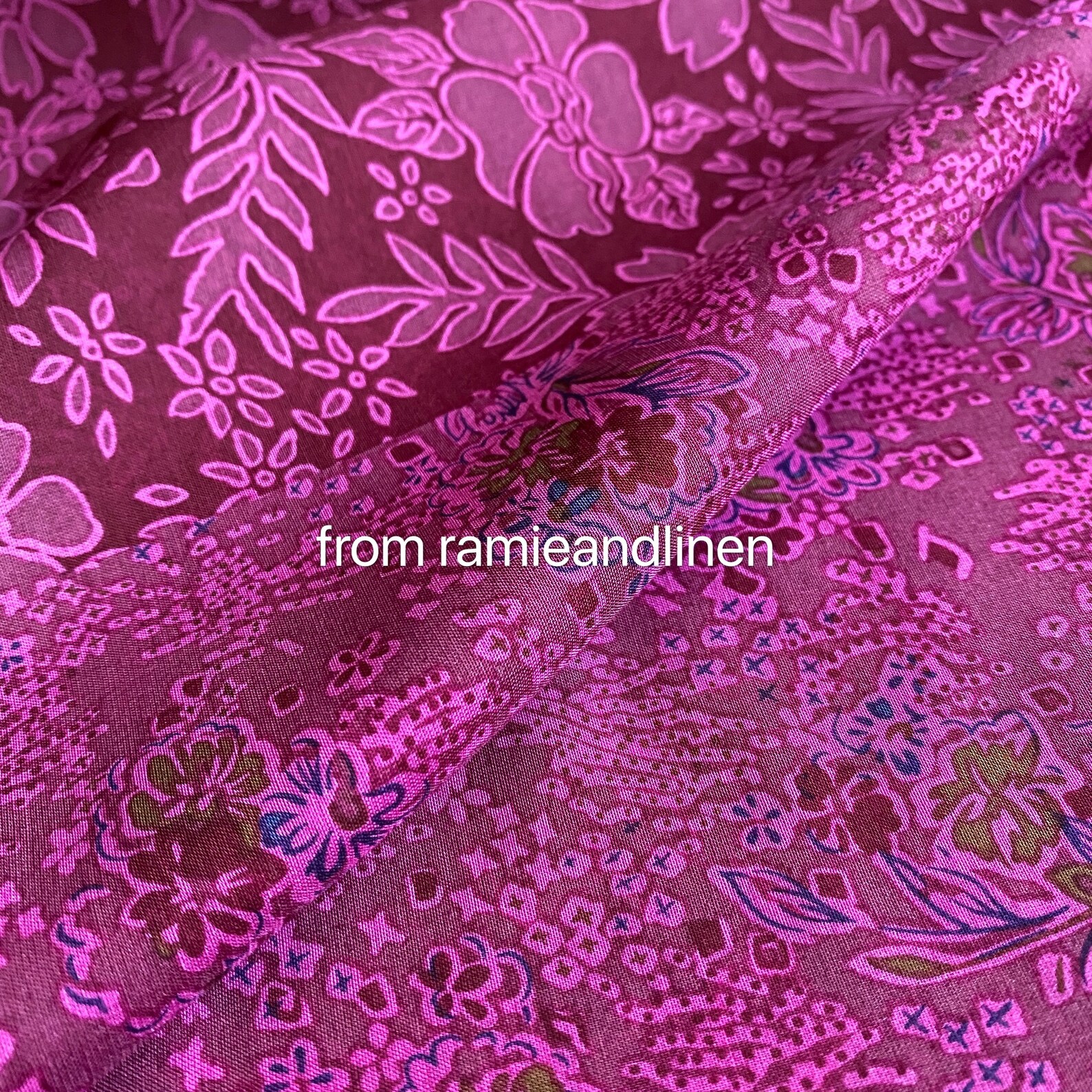 Silk Fabric Floral Pattern Border Print Silk Cotton Blend - Etsy