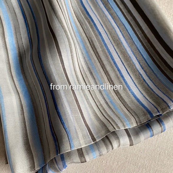 Silk Fabric Stripes Print Silk Chiffon Fabric Half Yard by | Etsy