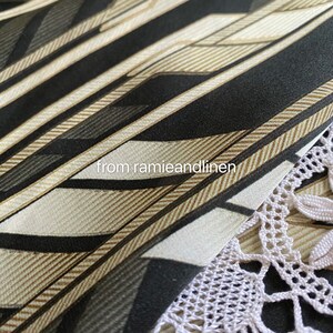 Silk Fabric, Geometric Stripse Pattern Print Georgette Satin Pure Silk ...