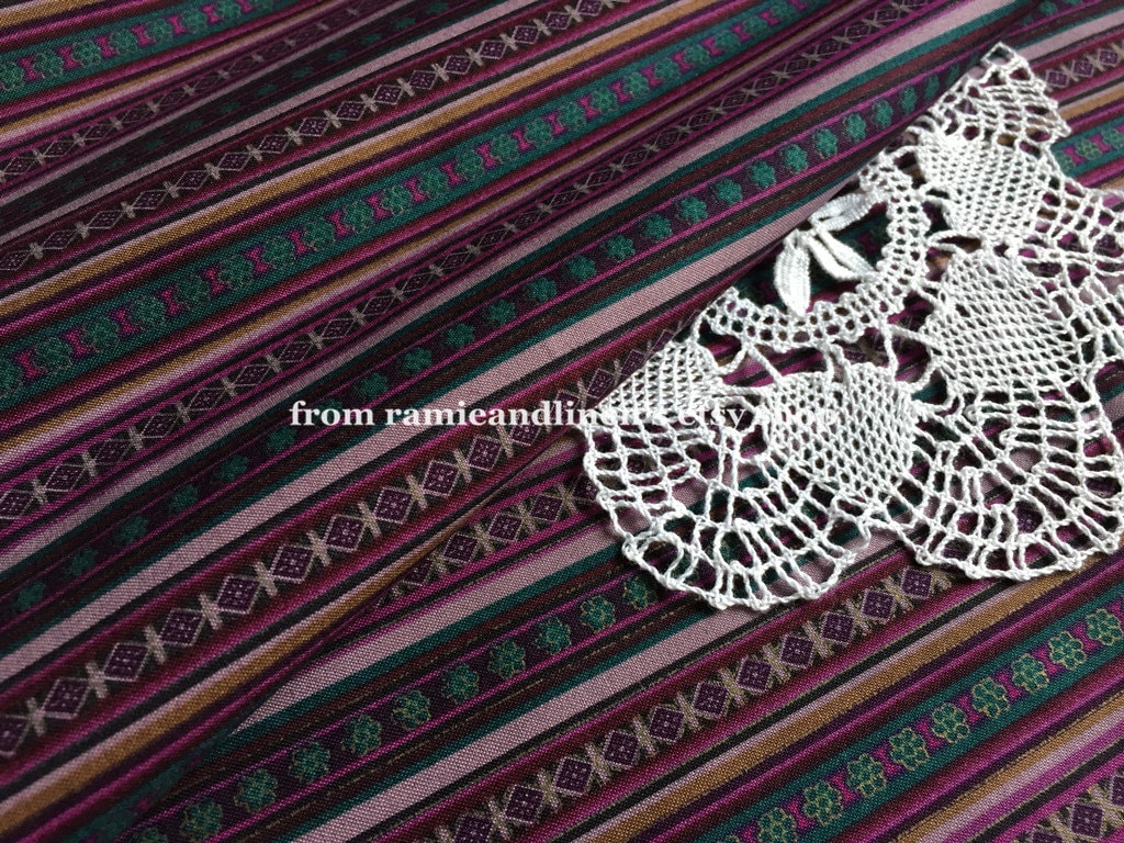 Japanese cotton fabric colorful stripes gold line print half | Etsy