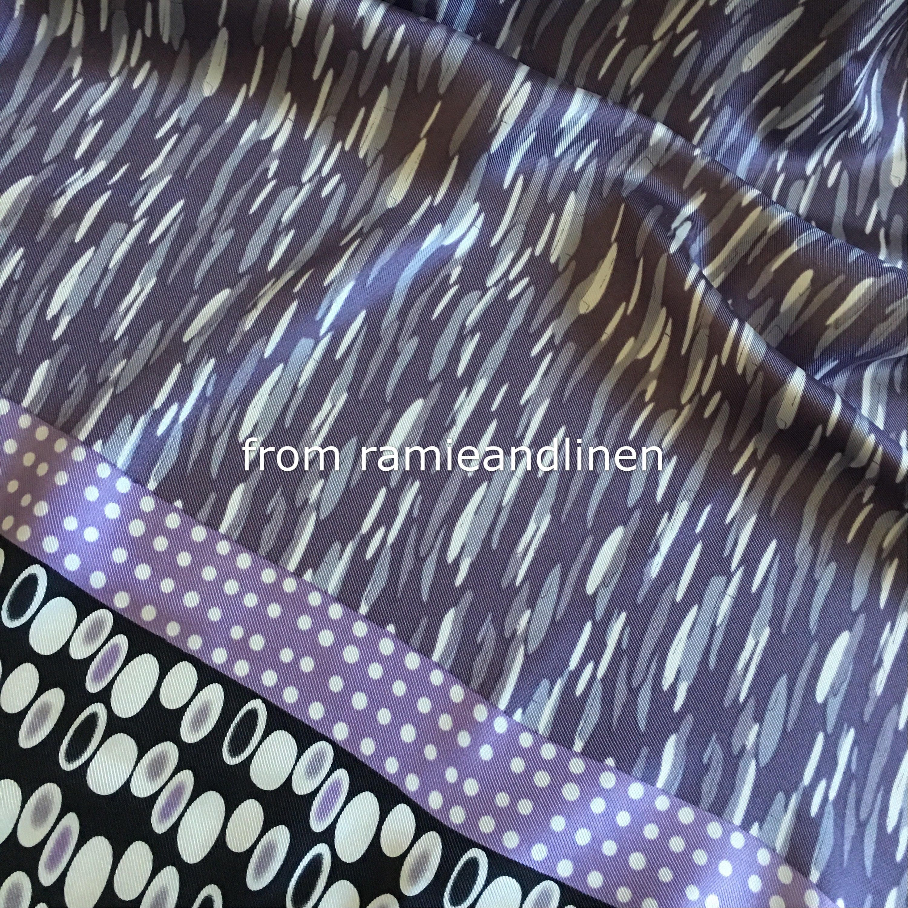 Silk Fabric Border Pattern Print Silk Twill Fabric Half Yard | Etsy