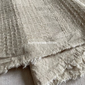 Linen Fabric, Natural Color, Special Texture/jacquard Waffle Checks ...