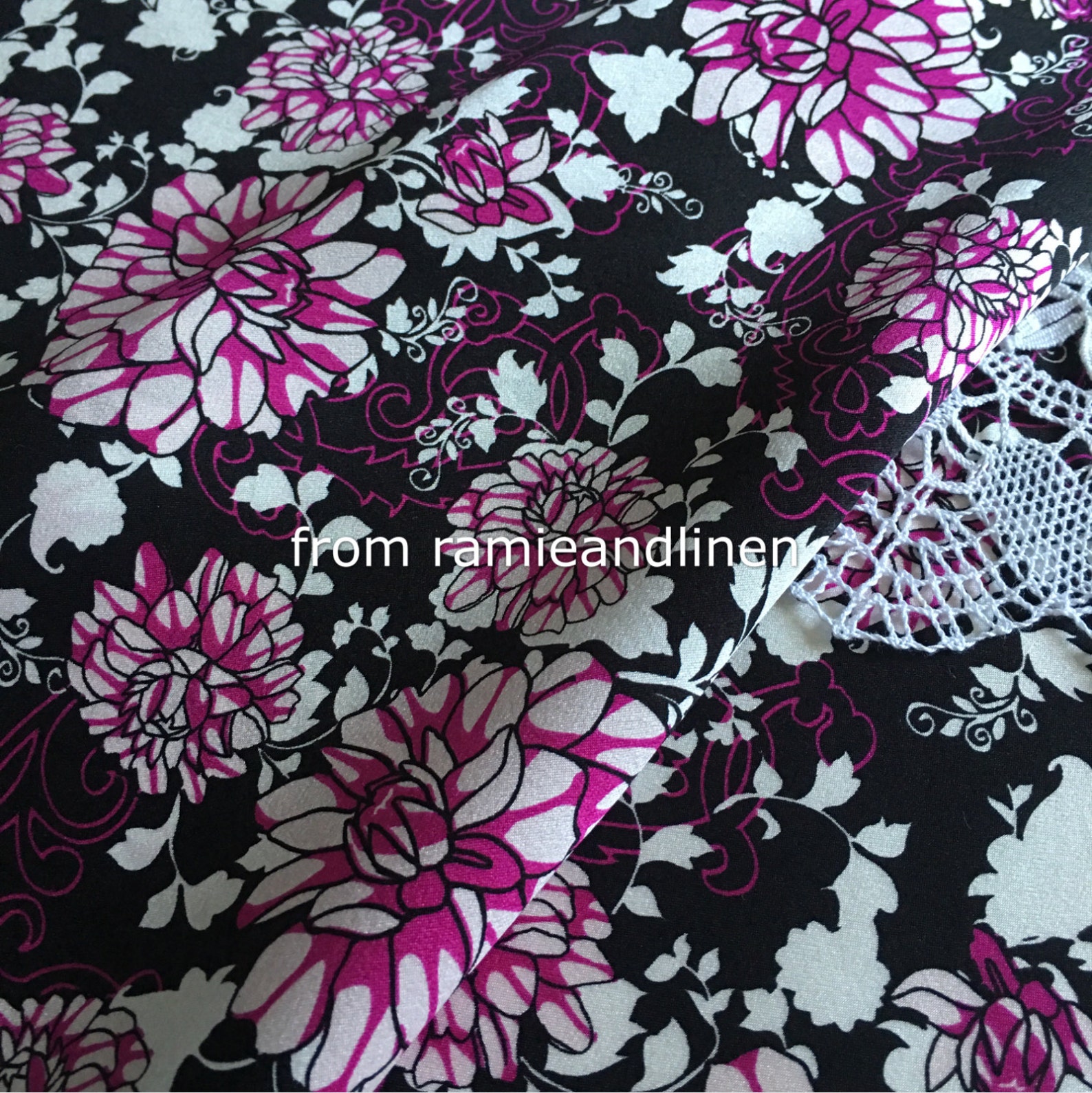 Silk Fabric Floral Print Silk Satin Pure Mulberry Silk - Etsy