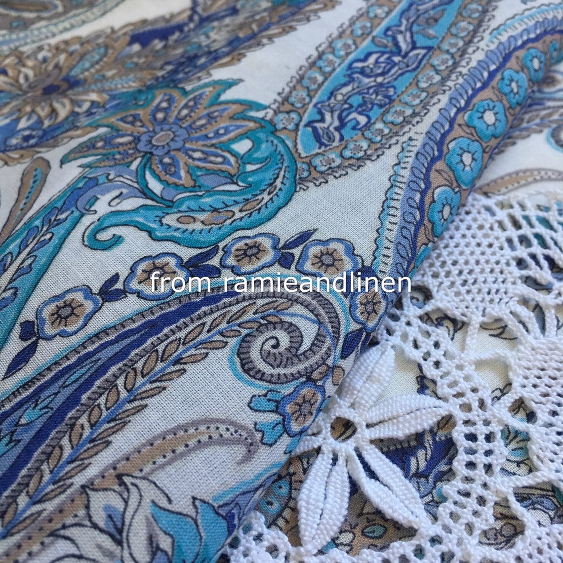 Imported Italian Fabric Paisley Floral Print Fine Cotton - Etsy