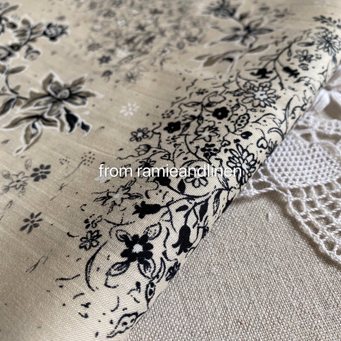 Japanese Cotton Fabric Vintage Style Floral Print Cotton - Etsy