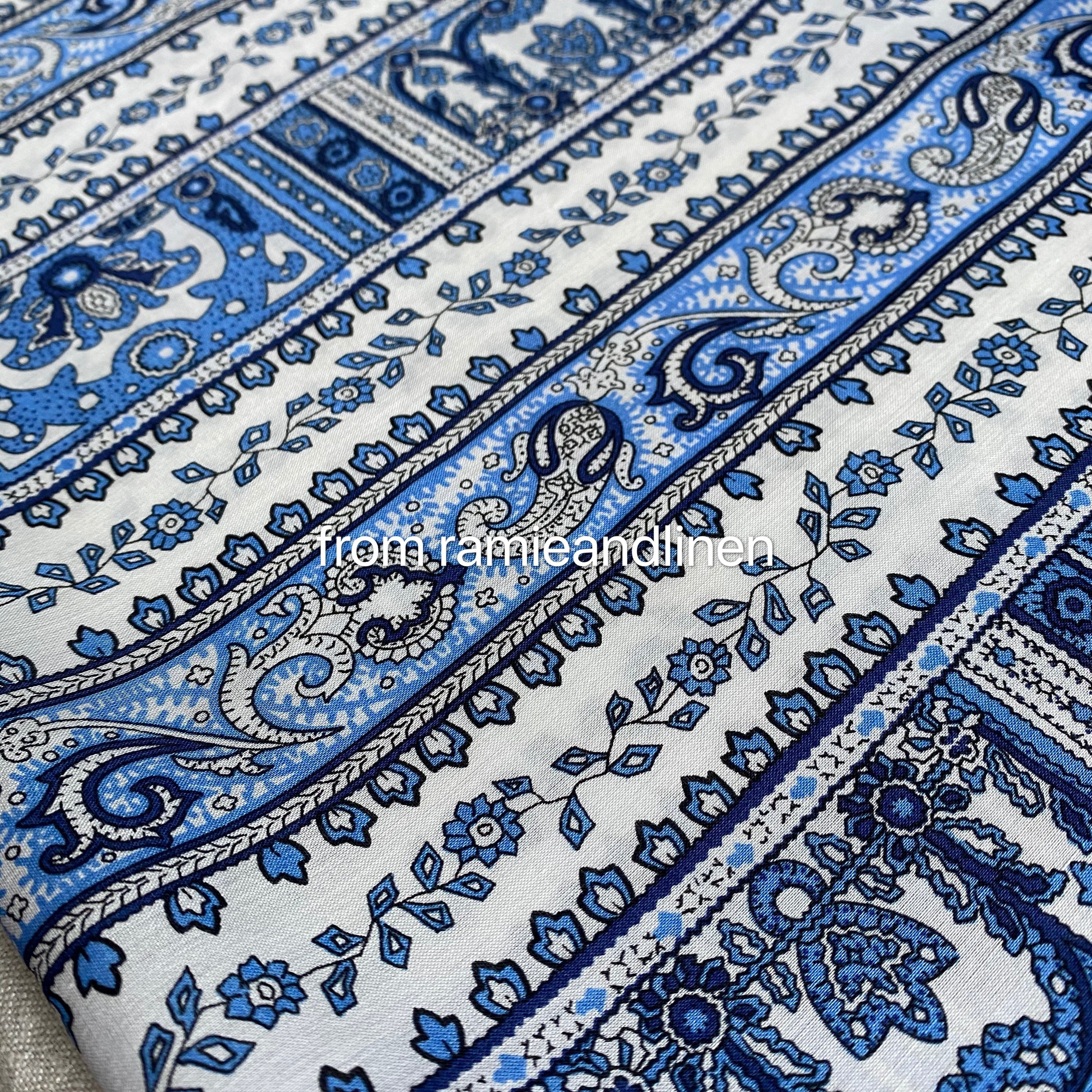 Imported French Fabric Classical Pattern Print Fine Cotton | Etsy