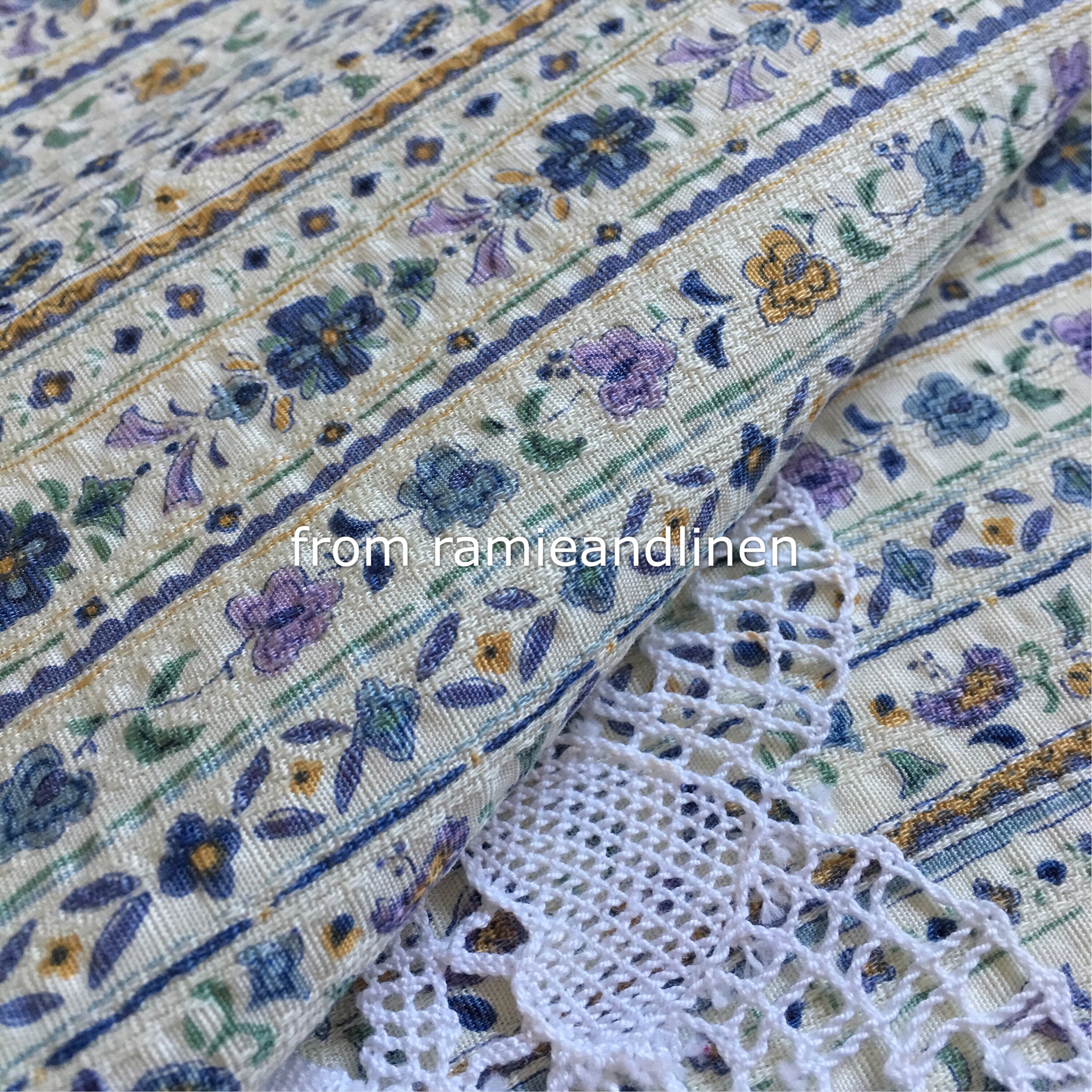 Japanese Cotton Fabric Floral Stripes Jacquard Weaved Half - Etsy