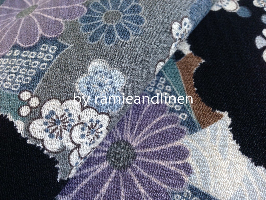 Japanese Kimono Cotton Fabric Floral Print Special Texture | Etsy