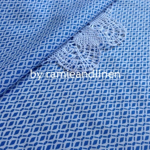 Fine Cotton Fabric, Blue Pattern Print Cotton Fabric, Half Yard by 58 ...