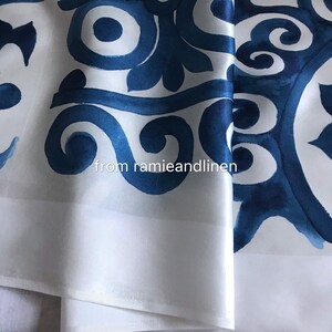 Silk Fabric, China Blue Floral Pattern Print Silk Cotton Blend Satin ...