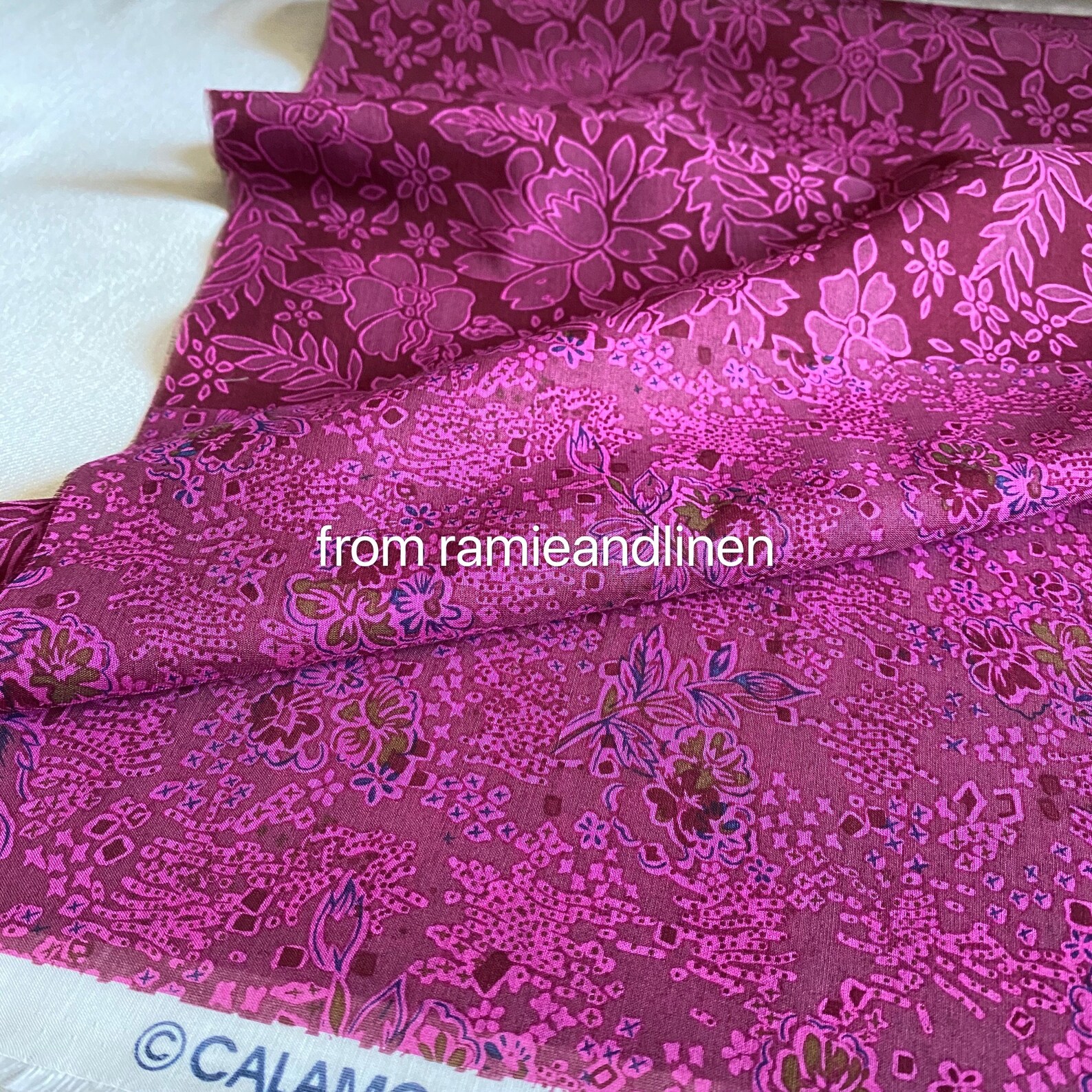 Silk Fabric Floral Pattern Border Print Silk Cotton Blend - Etsy