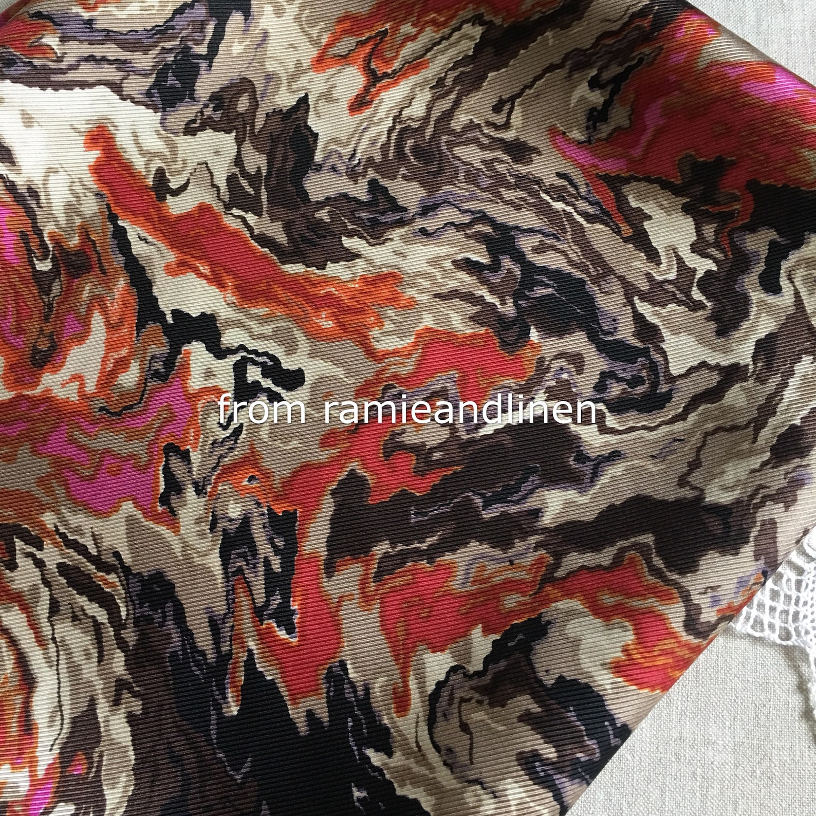 Silk Fabric, Ripple Pattern Print Silk Twill Fabric, Half Yard by 44 ...