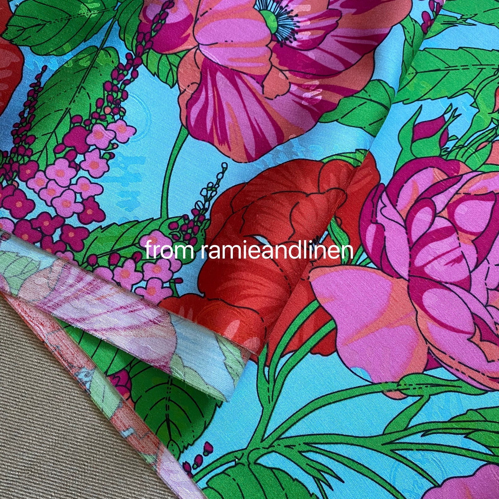 Silk Fabric Gorgeous Floral Print Silk Cotton Blend Fabric - Etsy